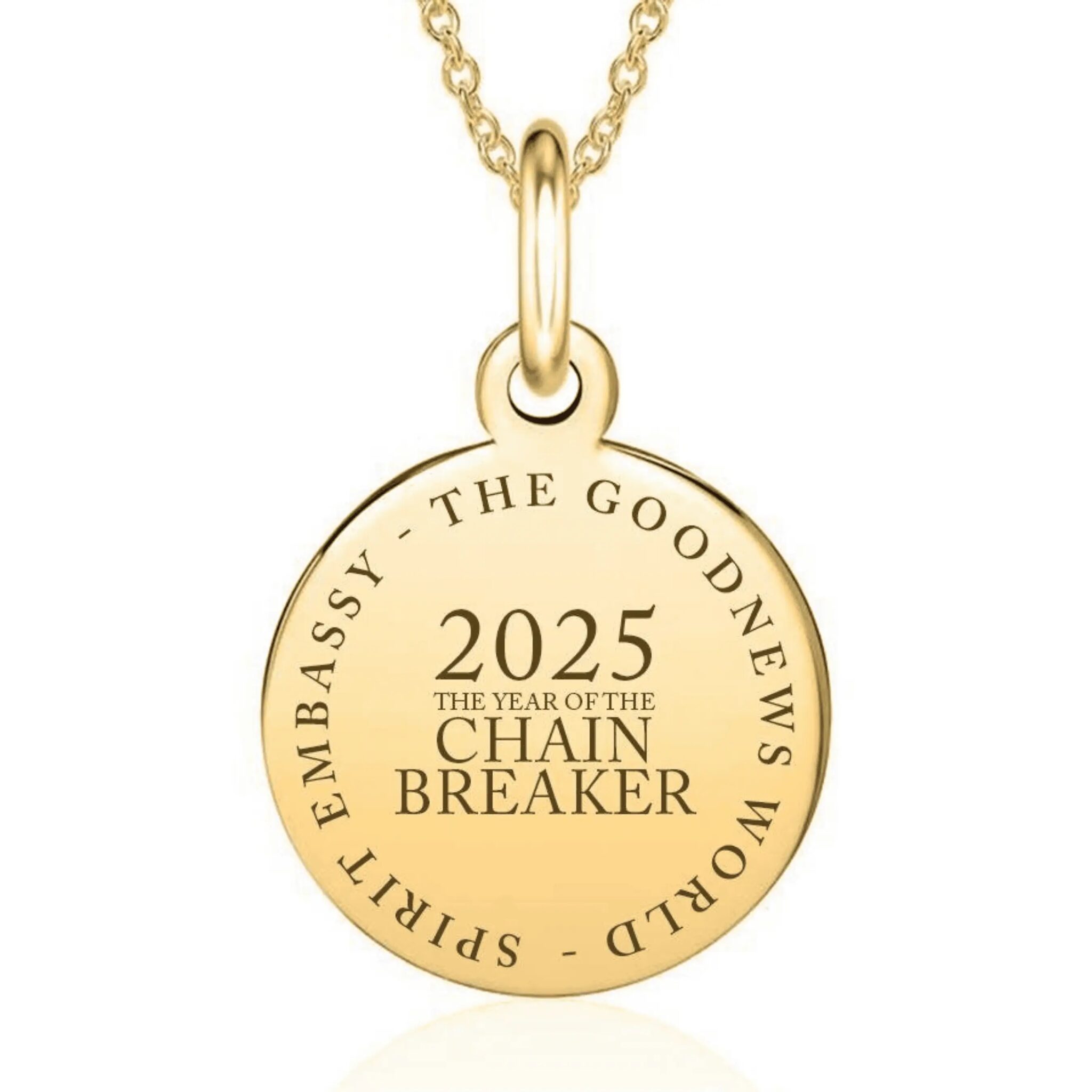 2025 The Year Of The Chain Breaker - Gold Chain Circle Pendant ...